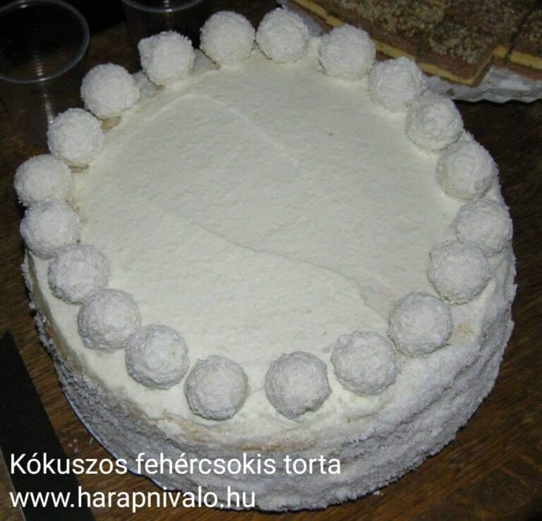 Kókuszos fehércsokis torta | harapnivalo.hu